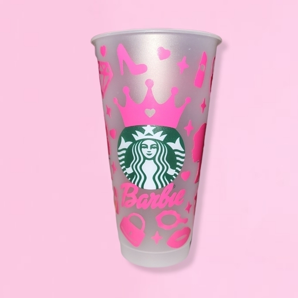 Starbucks | Dining | Barbie Themed Reusable Cold Cup 24oz Venti | Poshmark